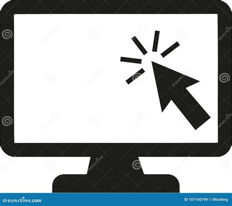 Computer Monitor With Mouse Stock Vector Illustration Of Network Isolated