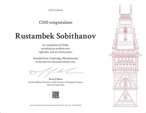 Linkedin Rustambek Sobithanov 페이지 Cs50 Computerscience