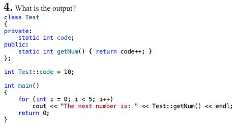 Solved 4 What Is The Output Class Test Private Static
