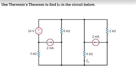 solved use thevenin s theorem to find io in the circuit