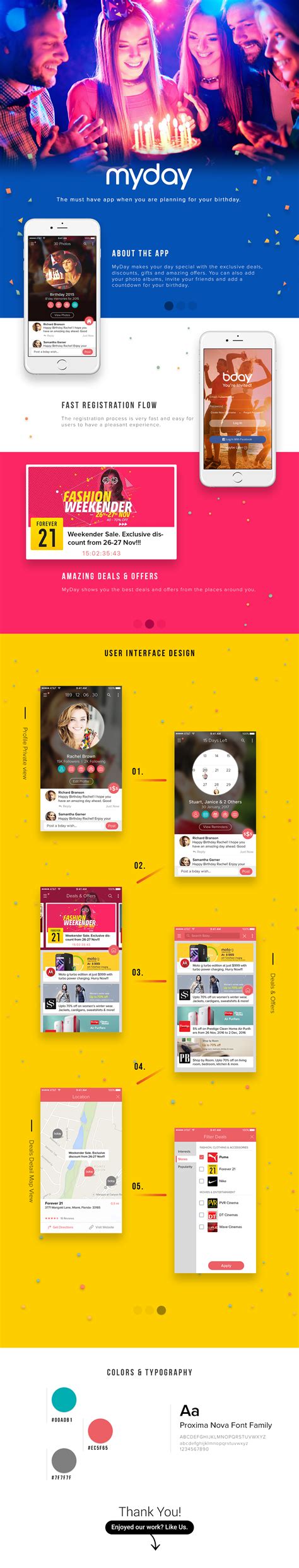 Myday Must Have App When You Are Planning Your Birthday On Behance