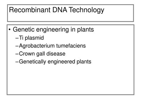 Ppt Recombinant Dna Technology Powerpoint Presentation Free Download Id