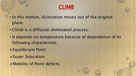 climb and cross slip of dislocation