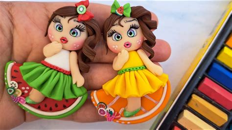 تکنیک ساخت منظم ترین چین دامن عروسک با خمیر چینی مگنت دختر هندوانه ای