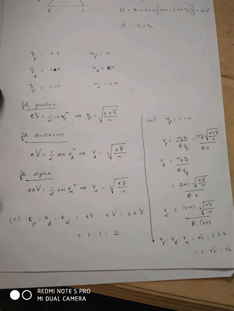 a proton a deuteron and an alpha particle are accelerated through the