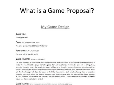 Gamemaker Proposal Ppt