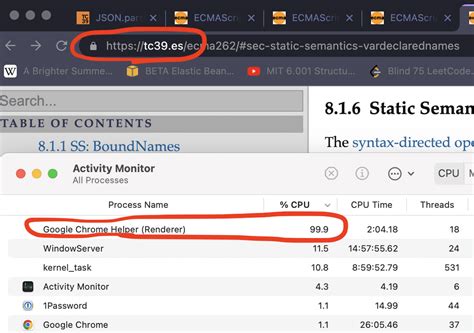 The Javascript Specification Website Is A Huge Cpu Hog Rprogrammerhumor