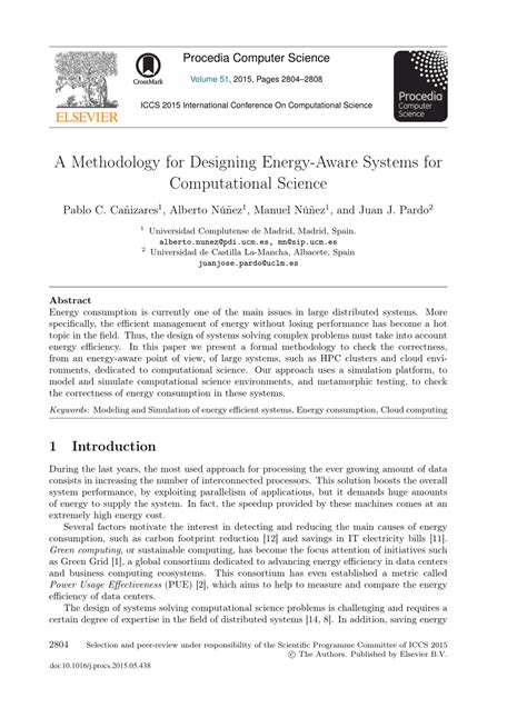 Pdf A Methodology For Designing Energy Aware Systems For Computational Science