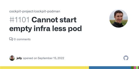 Cannot Start Empty Infra Less Pod · Issue 1101 · Cockpit Project Cockpit Podman · Github