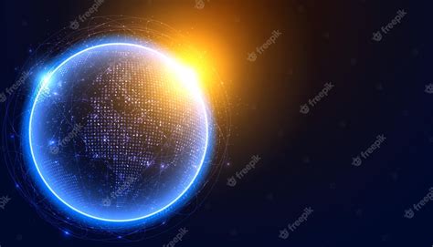 Premium Vector Abstract Global Dot Network Circle Digital Connection