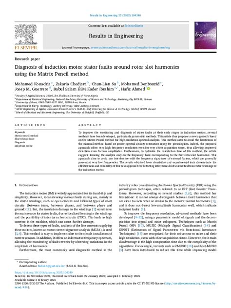 Pdf Diagnosis Of Induction Motor Stator Faults Around Rotor Slot