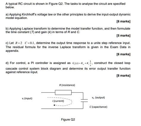 Solved A Typical Rc Circuit Is Shown In Figure Q2 The Tasks To