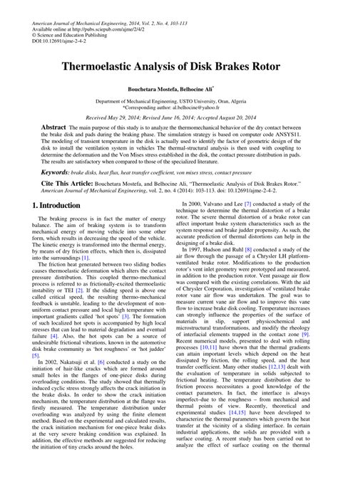 Pdf Thermoelastic Analysis Of Disk Brakes Rotor