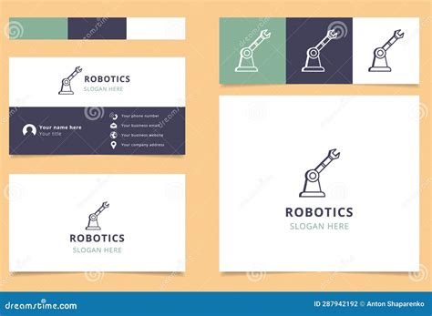 Robotics Logo Design With Editable Slogan Branding Book And Business