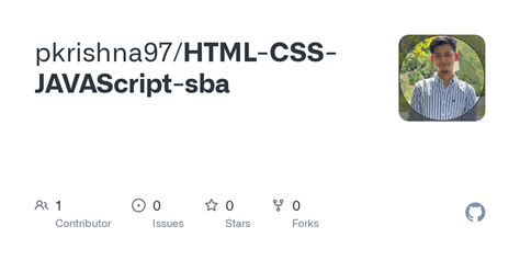 GitHub Pkrishna97 HTML CSS JAVAScript Sba