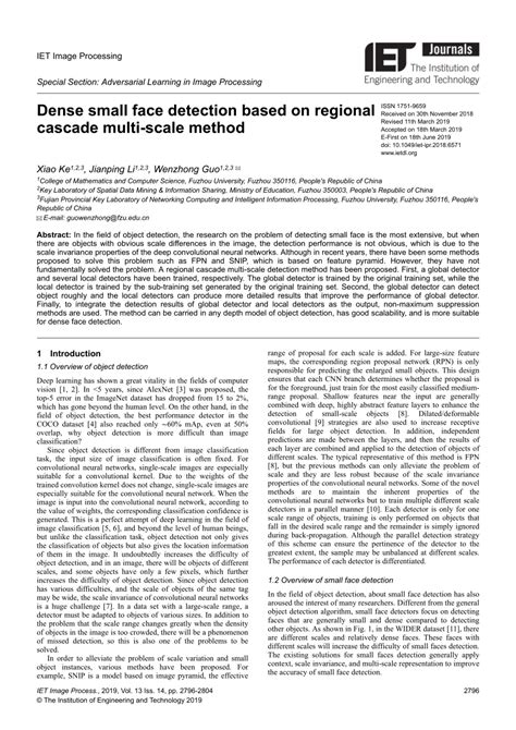 pdf dense small face detection based on regional cascade multi scale