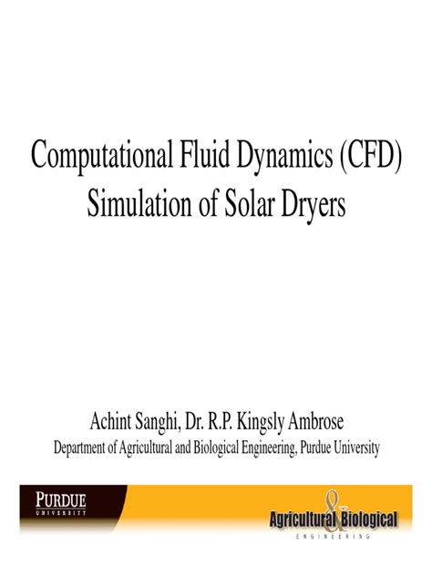 Computational Fluid Dynamics Simulation Of Solar Dryers A Sanghi Pdf Convection Clothes Dryer