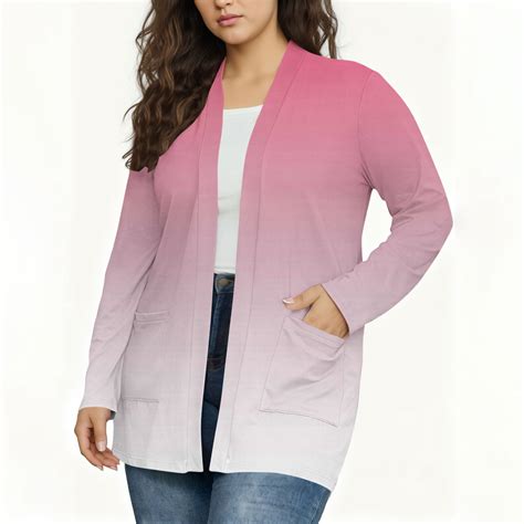 Dafpzw Plus Size Lightweight Cardigan For Women With Pockets Long