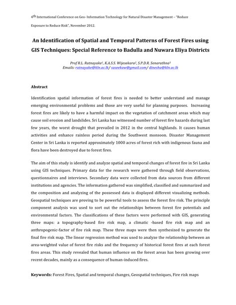 Pdf An Identification Of Spatial And Temporal Patterns Of Forest