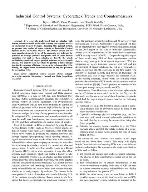 Pdf Industrial Control Systems Cyberattack Trends And Countermeasures