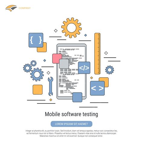 premium vector mobile software testing flat contour style vector concept