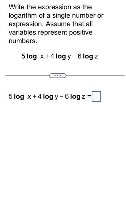Solved Write the expression as the logarithm of a single | Chegg.com
