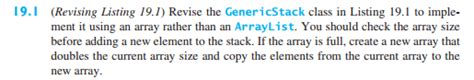 Solved 91 Revising Listing 191 Revise The Genericstack