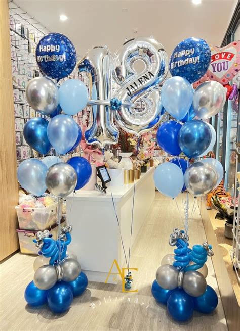 Number 18 Printed With Helium Balloons Design Code Hn18 Aande Balloonart