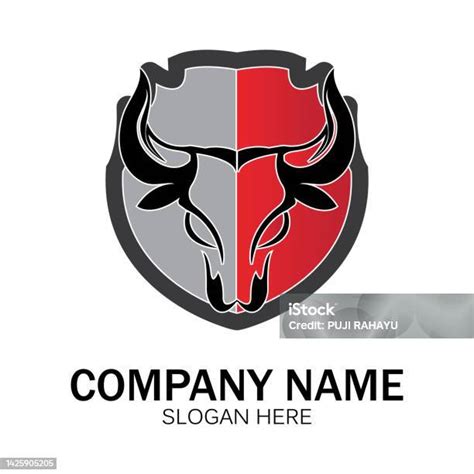 창조적 인 화가 방패 황소 머리 로고 디자인 심볼 벡터 일러스트 레이 션 벡터 경쟁에 대한 스톡 벡터 아트 및 기타 이미지