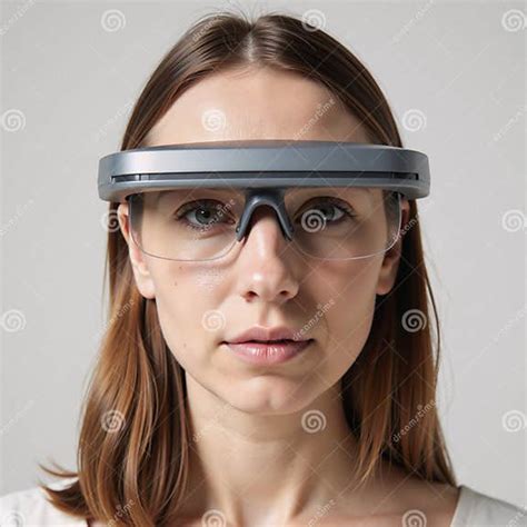 A Woman Wearing Smart Glasses Engages With Cuttingedge Technology In A
