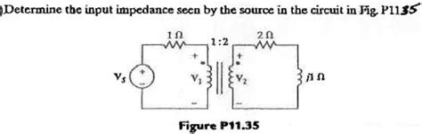 solved determine the input impedance seen by the source in the circuit