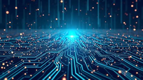 Abstract Futuristic Circuit Board Glowing Blue Good Resolution Stock