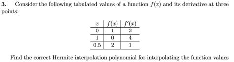 Numerical Methods What Degree Should My Hermite Polynomial Be
