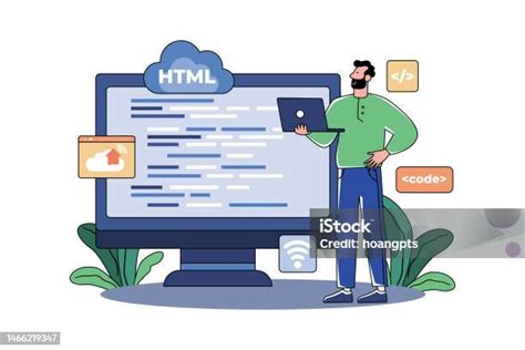 Ilustración De Man Coder Desarrollo Programación Informática Y Más