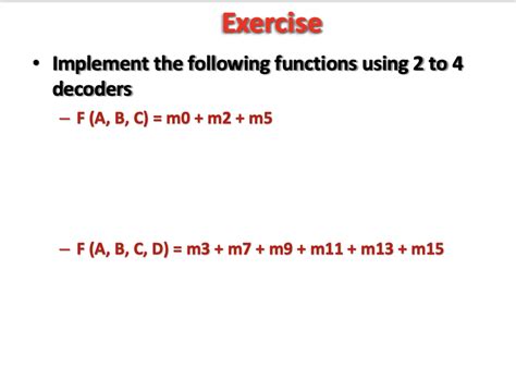 Exercise Implement The Following Functions Using 2 To