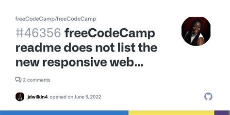 FreeCodeCamp Readme Does Not List The New Responsive Web Design Course Issue