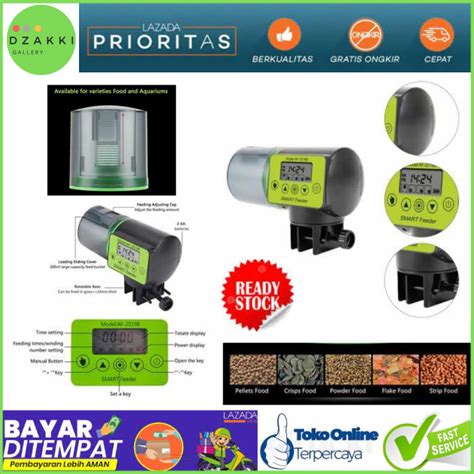 Dispenser Makanan Ikan Otomatis Fish Feeder Timer Alat Untuk Memberi Makan Ikan Otomatis
