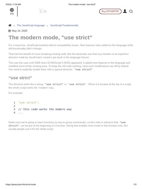 The Modern Mode Use Strict Pdf Java Script Computer Science