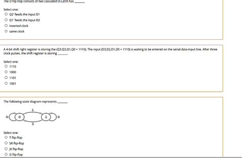 The D Flip Flop Consists Of Two Cascaded D Latch Has Select One O Q2