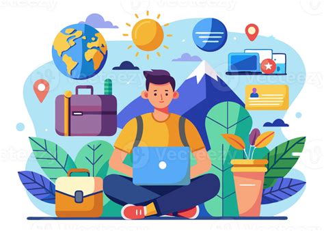Digital Nomad Illustration Simple Design 50492384 Png