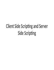 Client Side Scripting And Server Side Scripting Ppt Client Side Scripting And Server Side