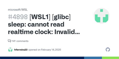 [wsl1] [glibc] sleep cannot read realtime clock invalid argument