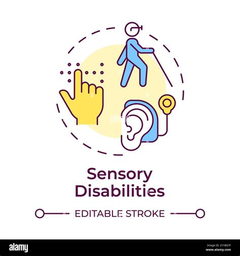Sensory Disabilities Multi Color Concept Icon Stock Vector Image And Art Alamy