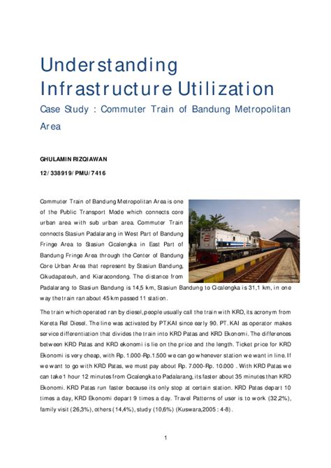 Pdf Understanding Infrastructure Utilization Case Study Commuter