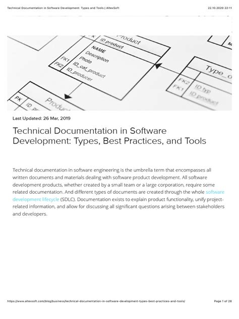 technical documentation in software development types and tools