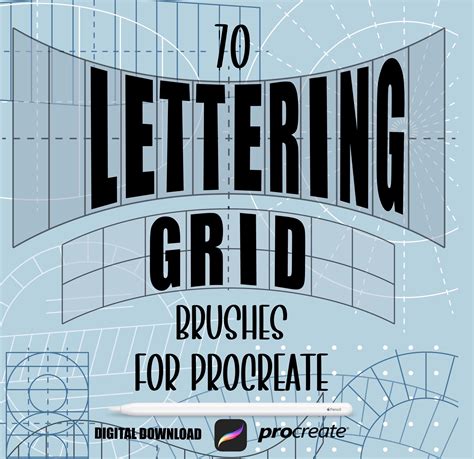 70 Procreate Lettering Grid Stamps Lettering Template Calligraphy Composition Grids