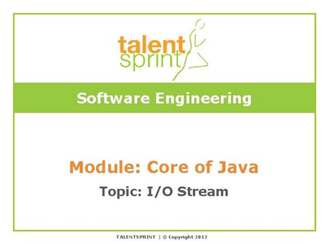 Software Engineering Module Core Of Java Topic Io