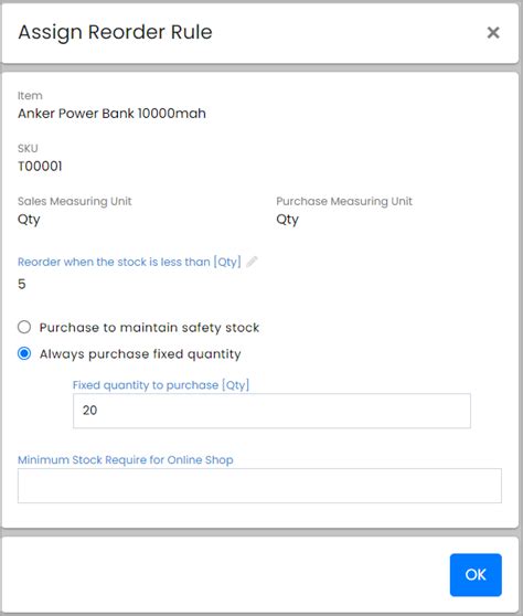 How To Set The Reorder Rules For Items AltheaSuite