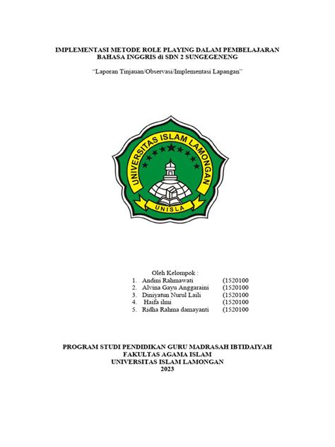Implementasi Metode Role Playing Dalam Pembelajaran Bahasa Inggris Di