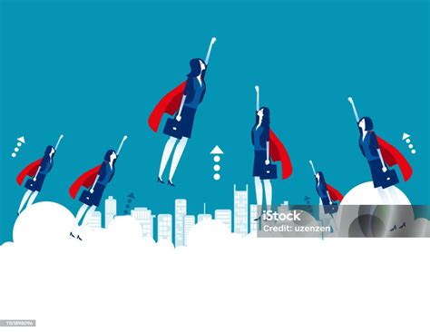 비즈니스 영웅 비행 목표 개념 사업 벡터 일러스트 레이 션 성공 팀워크 사무실 노동자 개발에 대한 스톡 벡터 아트 및 기타 이미지 Istock